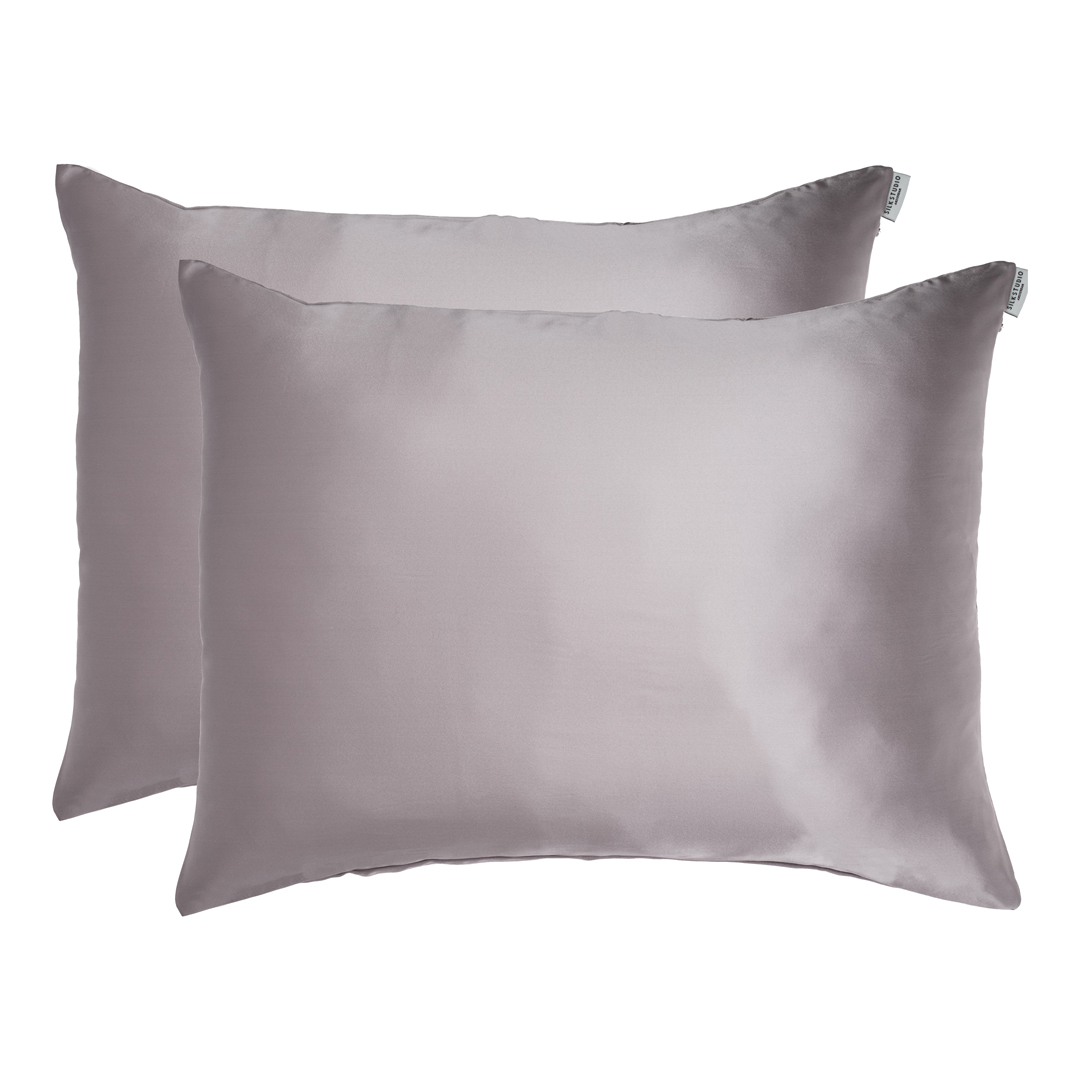 2 Grey Silk Pillowcases – Silk Studio Amsterdam